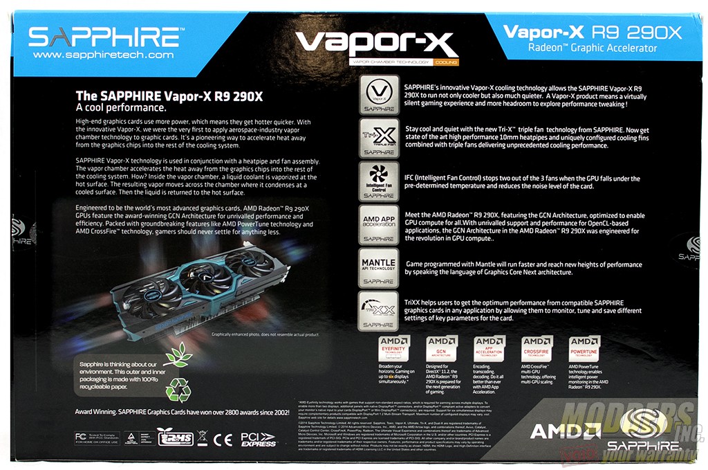 Sapphire Vapor-X R9 290x 8GB Tri-X Video Card Review - Modders Inc