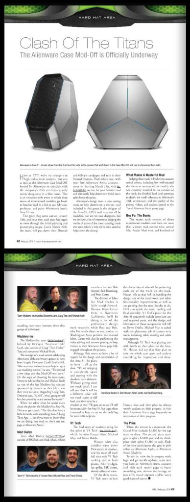 Alienware Case Modding Contest In CPU Magazine - Modders Inc