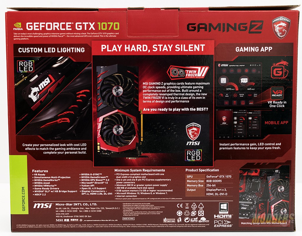 MSI GeForce GTX 1070 Gaming Z Graphics Card Review - Modders Inc