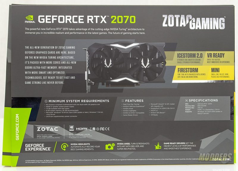 ZOTAC GAMING GeForce RTX 2070 MINI Review - Modders Inc