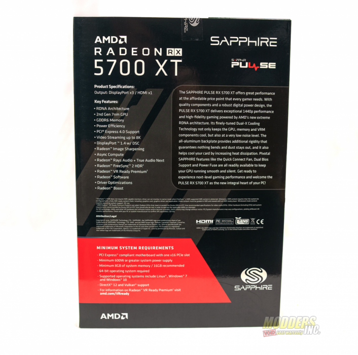 Sapphire Pulse Radeon RX 5700 XT Review - Page 2 Of 9 - Modders Inc