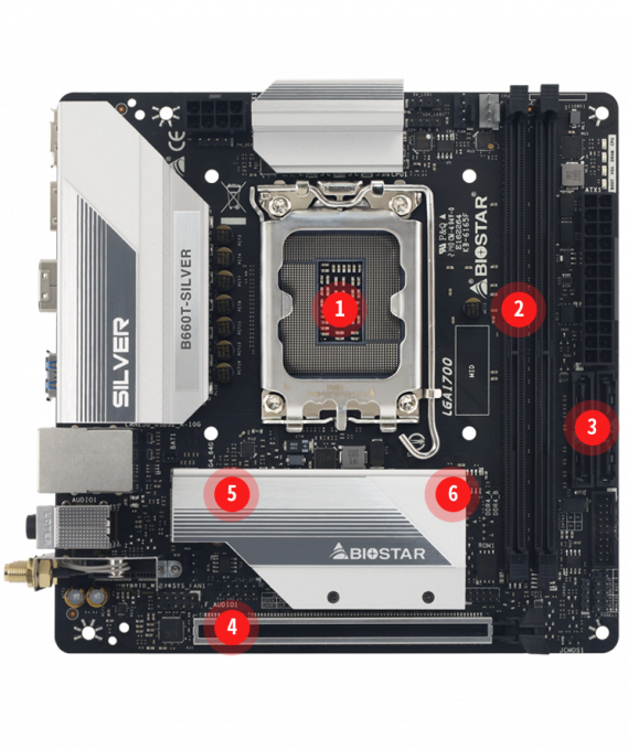 BIOSTAR NEW B660T SILVER MOTHERBOARD - Modders Inc